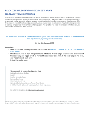 New Construction Reach Code Summary/Handout Doc Template | pdfFiller