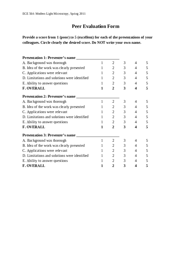 Sample Peer Review Questionnaire - light ece illinois Doc Template ...