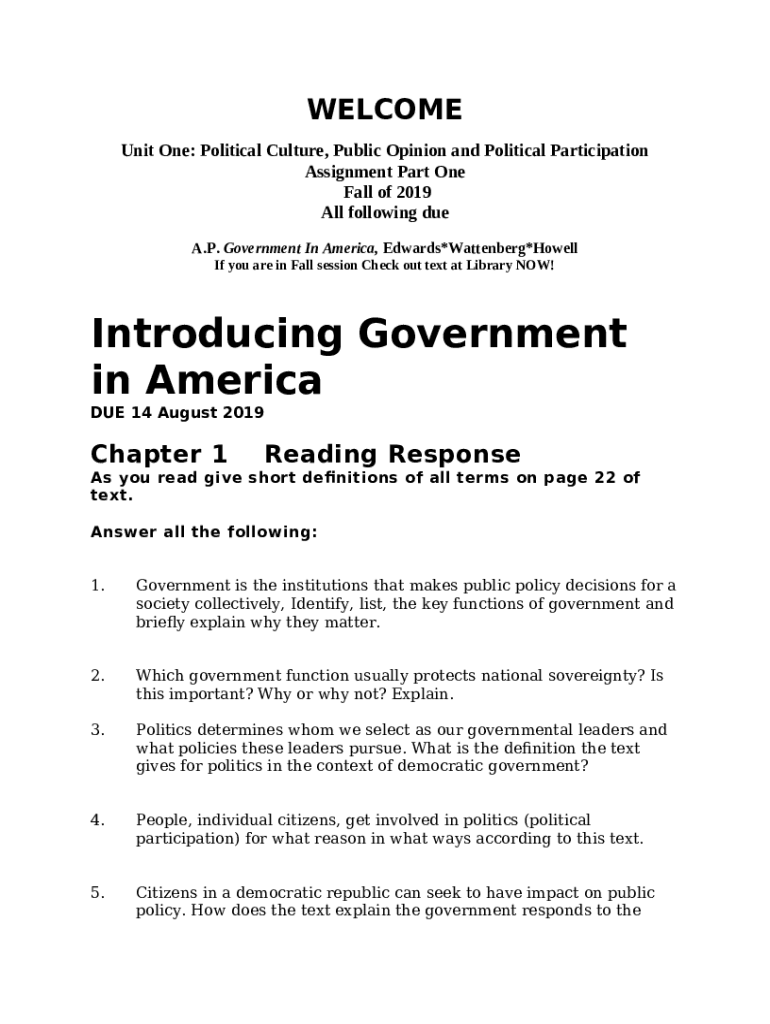 AP United States Government and Politics Scoring Guidelines ... Doc ...