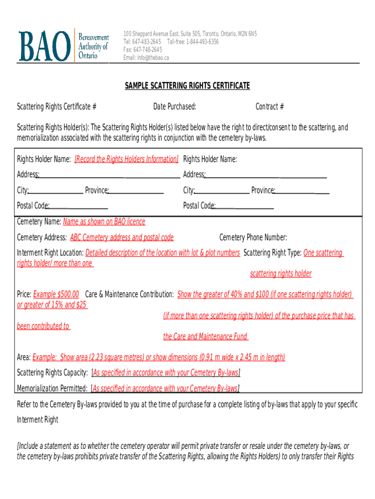 Certificate of Burial at Sea Spreading Ashes at Sea Sea Doc Template ...