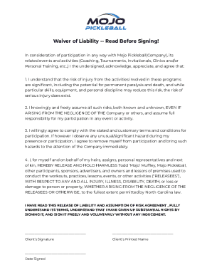 Fillable Online Customizable Activity, Sports & Gym Liability Waiver ...