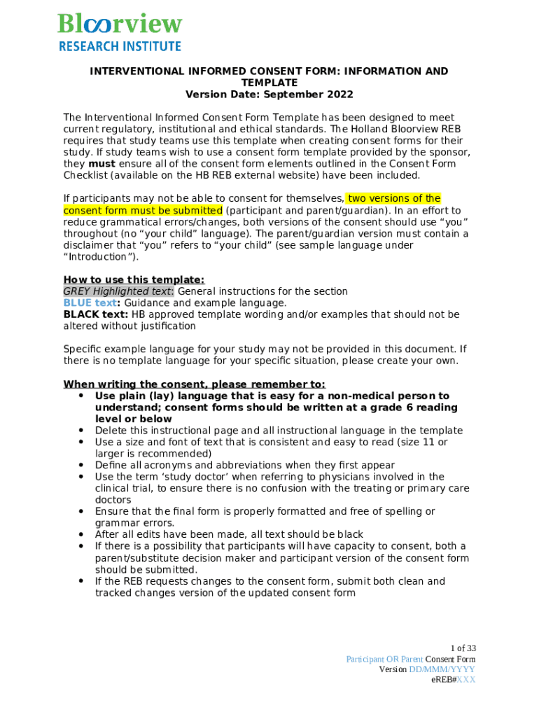 Interventional Ined Consent - foundation hollandbloorview Doc Template ...