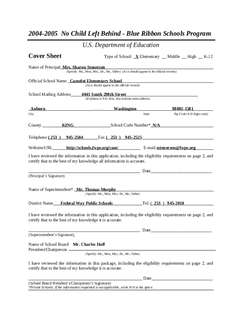 Camelot Elementary School -- Application - www2 ed Doc Template | pdfFiller