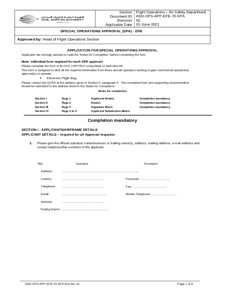 section ii spa notes for completion Doc Template | pdfFiller