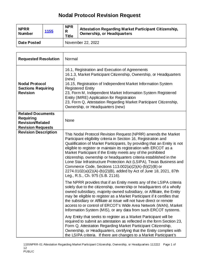 Texas Nodal Market Implementation Doc Template | pdfFiller