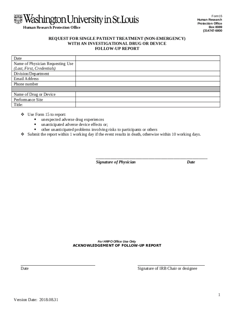 Emergency Use and Single Patient Expanded Access Doc Template | pdfFiller