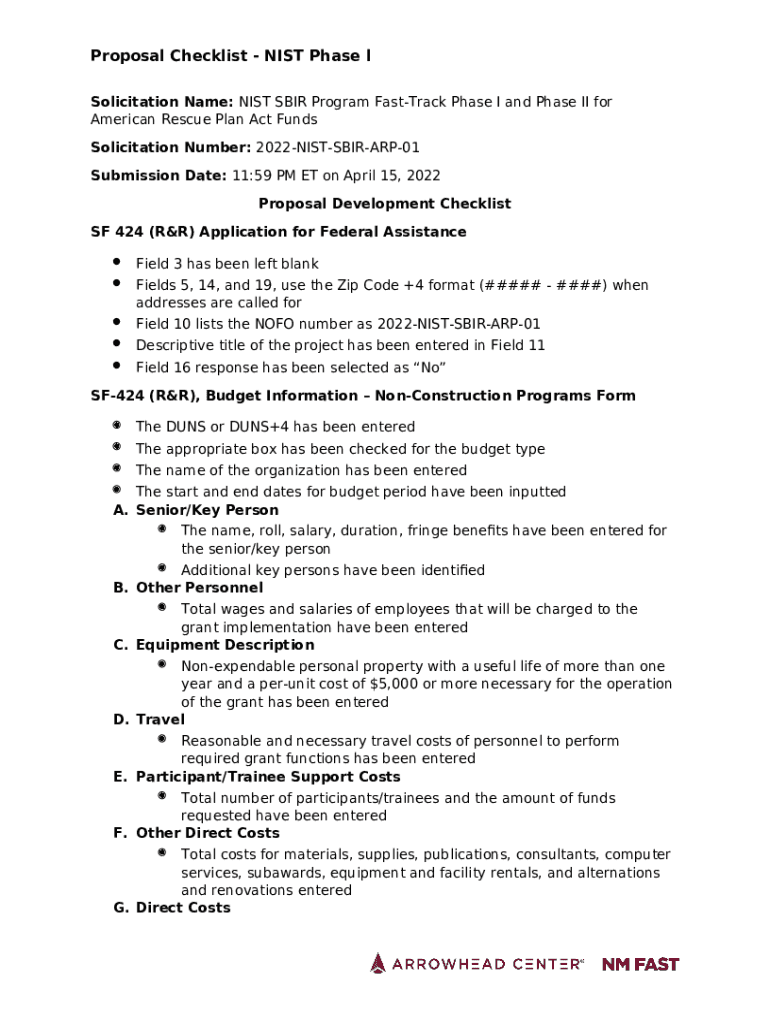 NIST's SBIR Program Could be for You Doc Template | pdfFiller