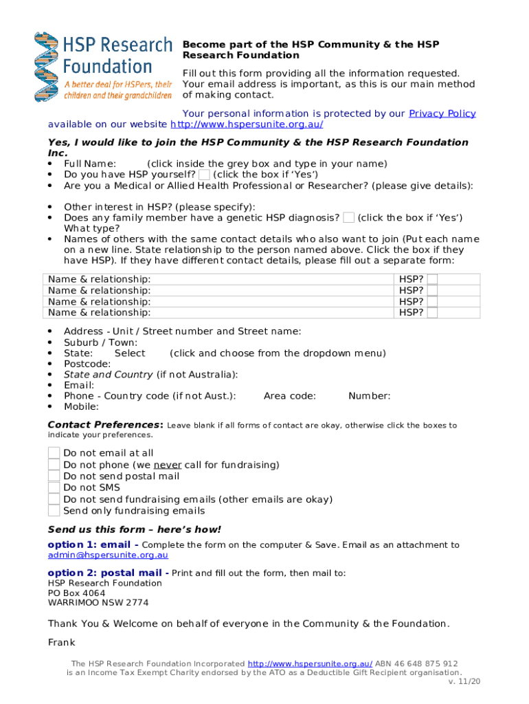 Are You Highly Sensitive? Join our community of HSPs - hspersunite org Doc Template | pdfFiller