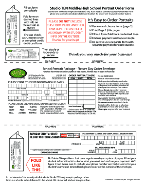 Fillable Online Portrait Place Studio - Here is the School Picture ...