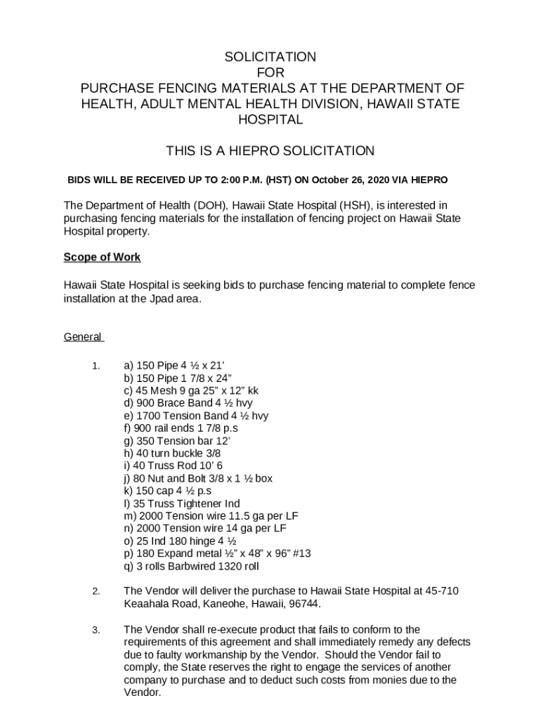 eProcurement System: HIePRO Doc Template | pdfFiller