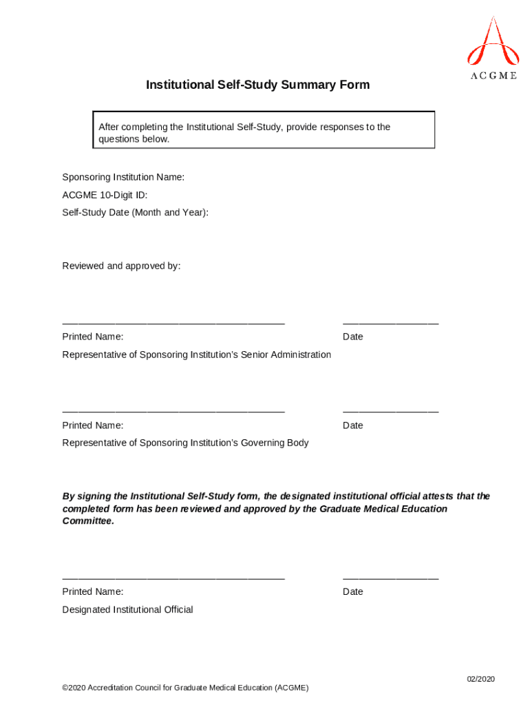 The Program Self-Study and the 10-Year Site Visit Doc Template | pdfFiller