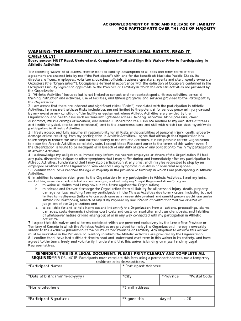 NATIONAL CHAMPIONSHIP LIABILITY WAIVER AND CODE OF ... Doc Template ...