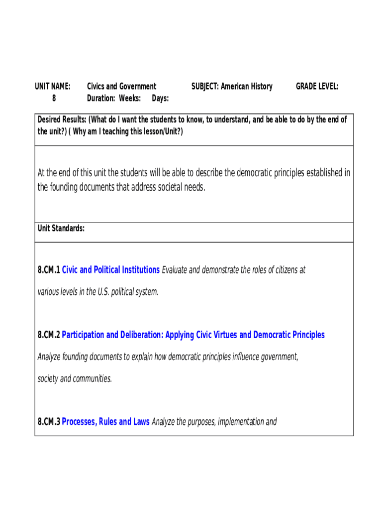 The State of Civics Education Doc Template | pdfFiller
