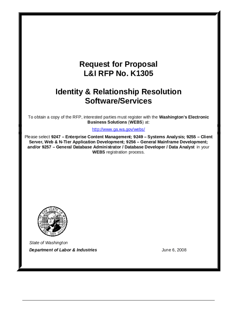 What is a Request for Proposal? Doc Template | pdfFiller