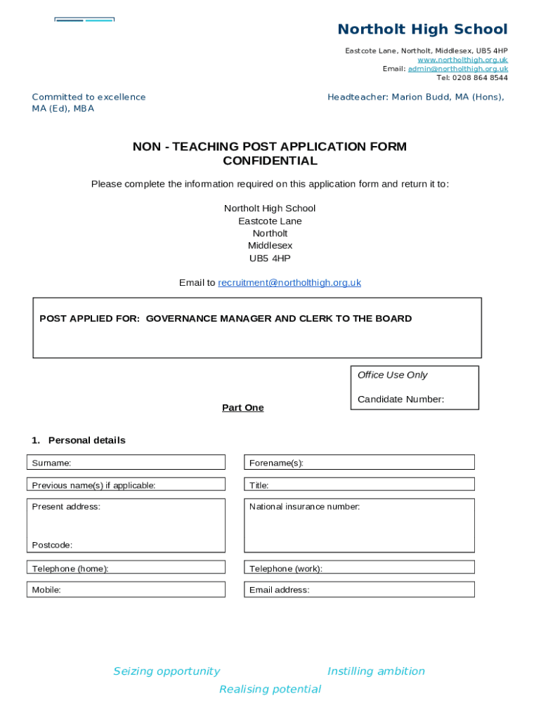 Northolt Application Governance Manager 1 Doc Template | pdfFiller