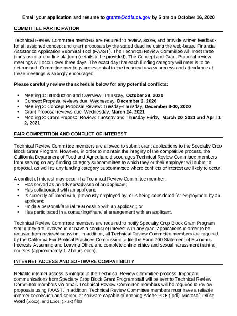 CDFA - Specialty Crop Block Grant Program - CA.gov Doc Template | pdfFiller