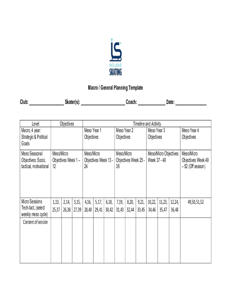 Fillable Online Macro / General Planning Template Fax Email Print ...