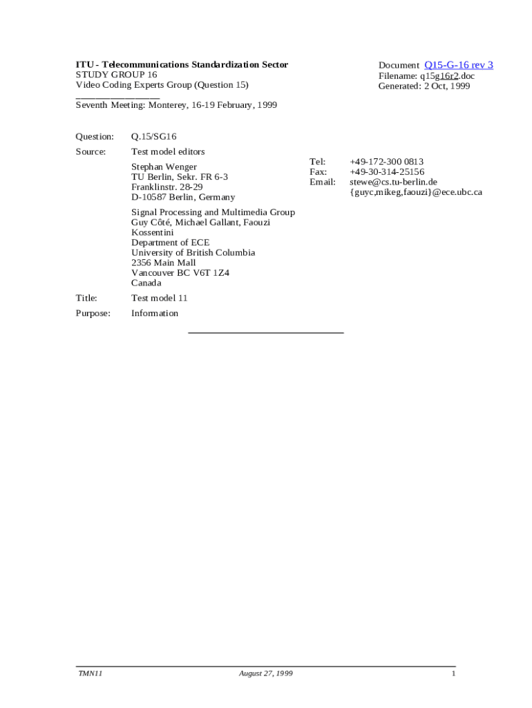 Fixed Bit Rate Packet Lossy Environment H323 Doc Template Pdffiller