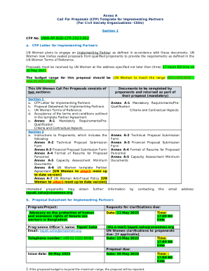 Call For Proposals (CFP) Template for Implementing Partners - asiapacific unwomen Doc Template ...