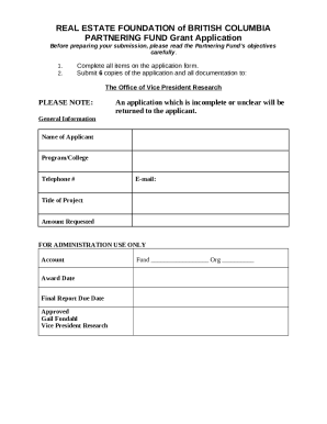How to Apply for a Real Estate Foundation of BC ... Doc Template ...