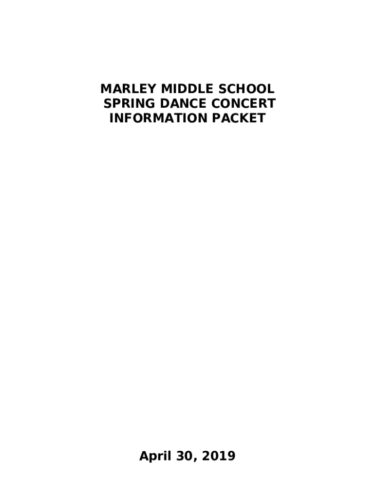 Marley Middle School Dance Program Spring Concert T-Shirt Doc Template ...