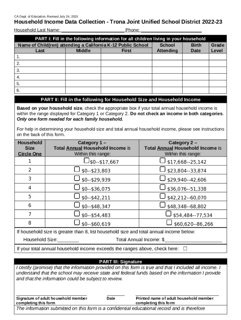 Trona Joint Unified School District - Home Doc Template | pdfFiller