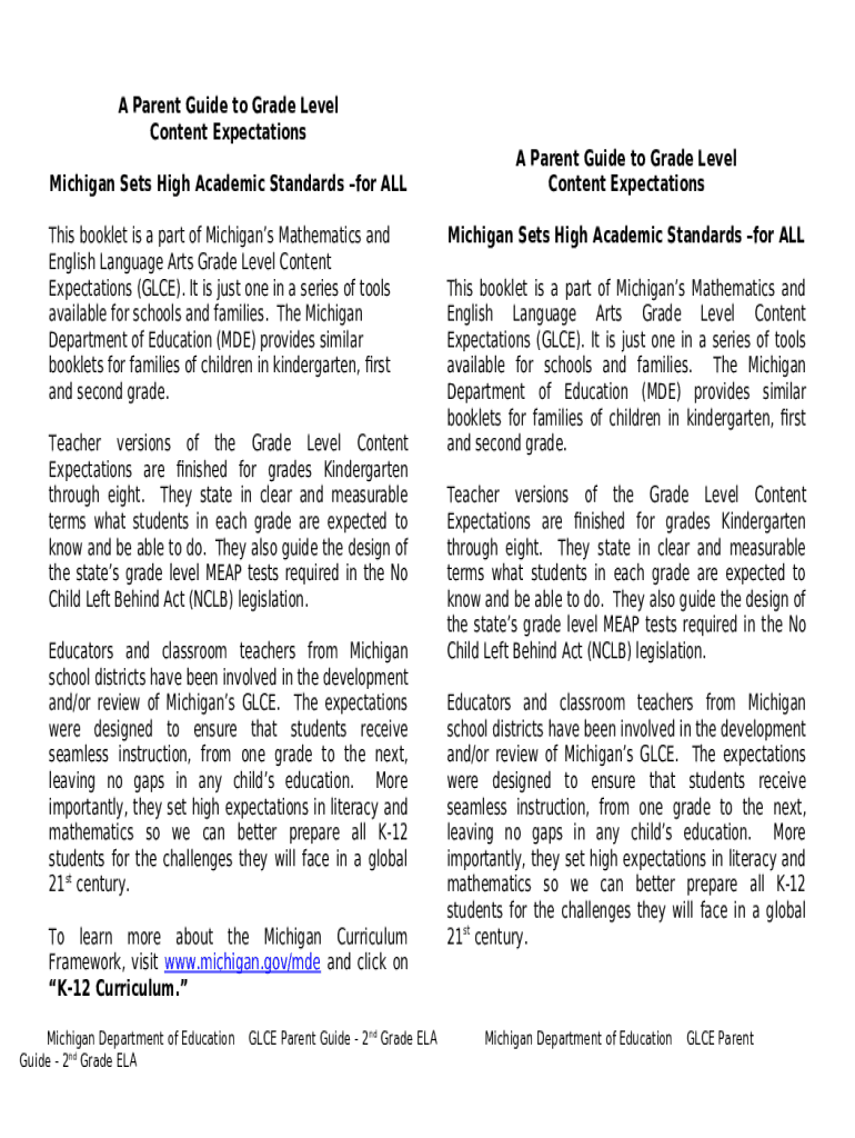 A Parent's Guide to the Grade Level Doc Template | pdfFiller