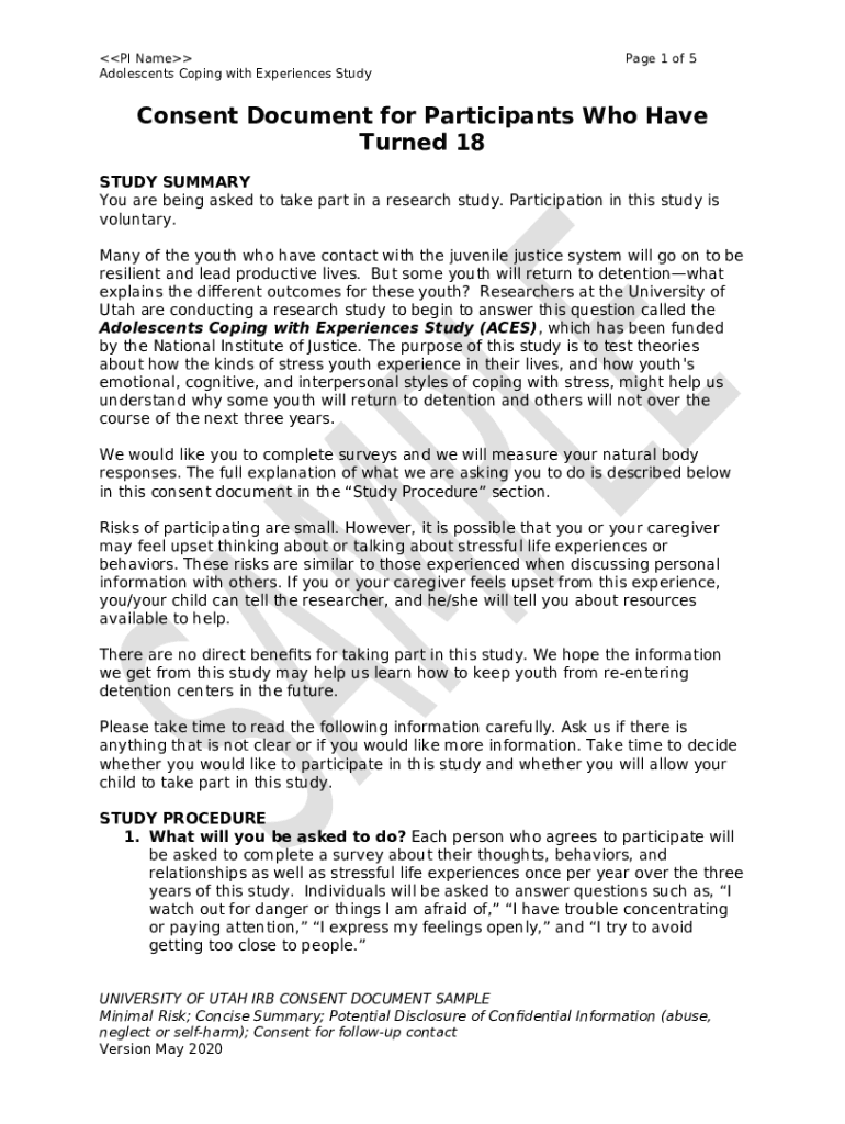 325. Ined Consent RequirementsResearch Integrity Doc Template | pdfFiller