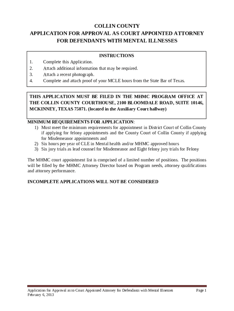 Incomplete applications or attorneys who do not meet the ... - tidc ...