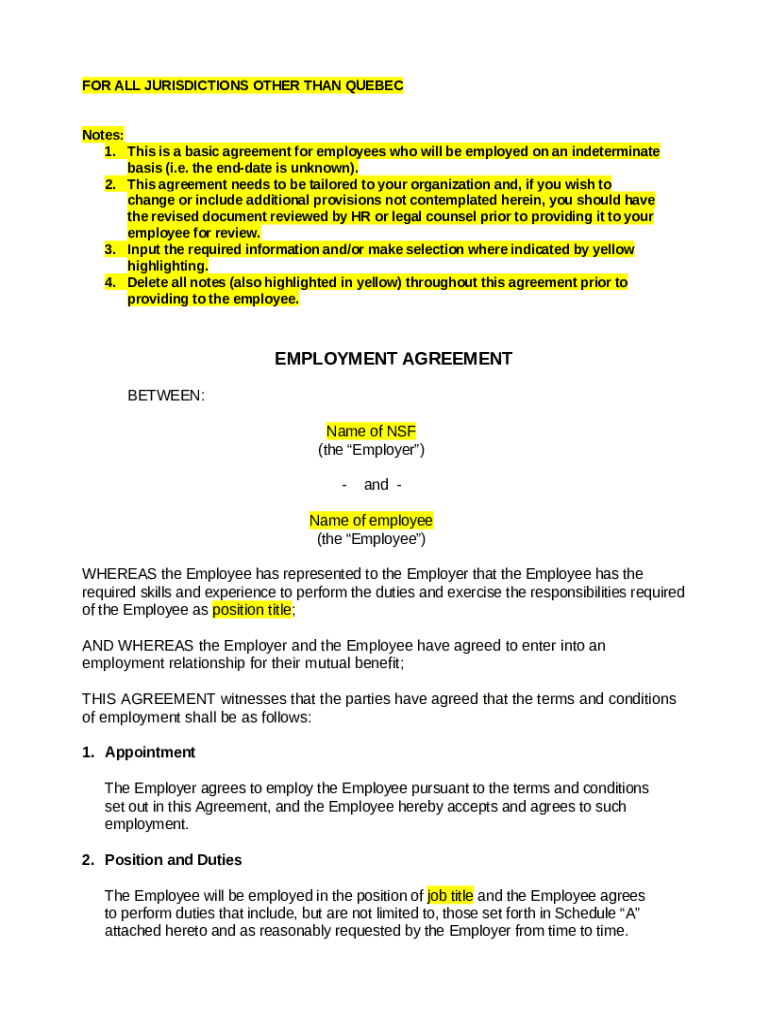 Employers' Guide To International Employment Contract Doc Template ...