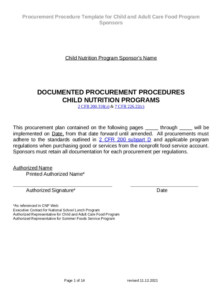 Procurement Policy and Procedure TEMPLATE Doc Template | pdfFiller