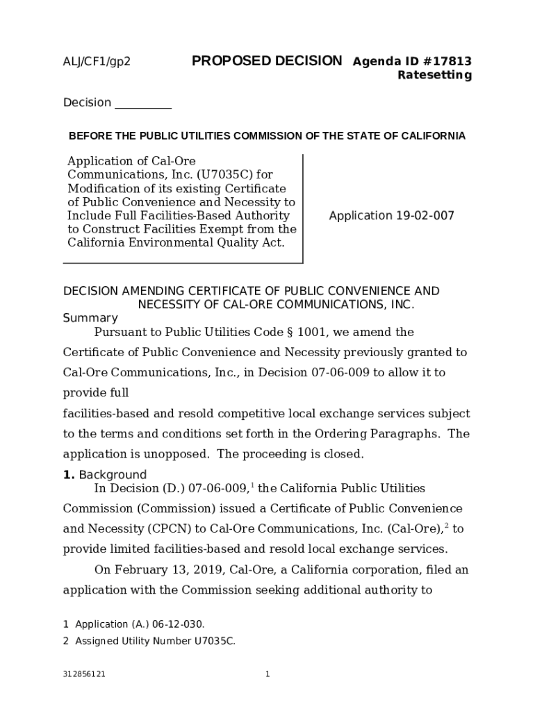 Online daq state nc Special Order by Consent Triangle ... - docs cpuc ...