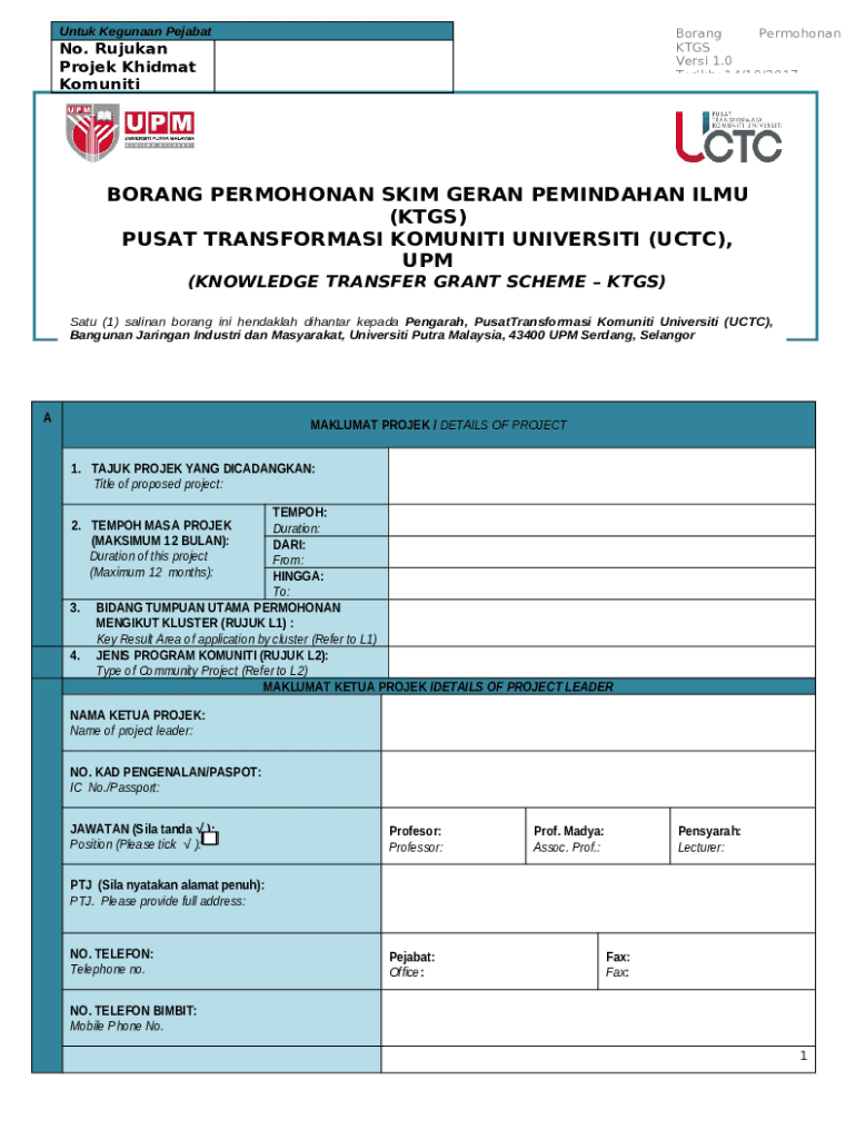 UTM KTP-RIG GRANTCentre for Community and ... - CCIN - uctc upm edu Doc ...