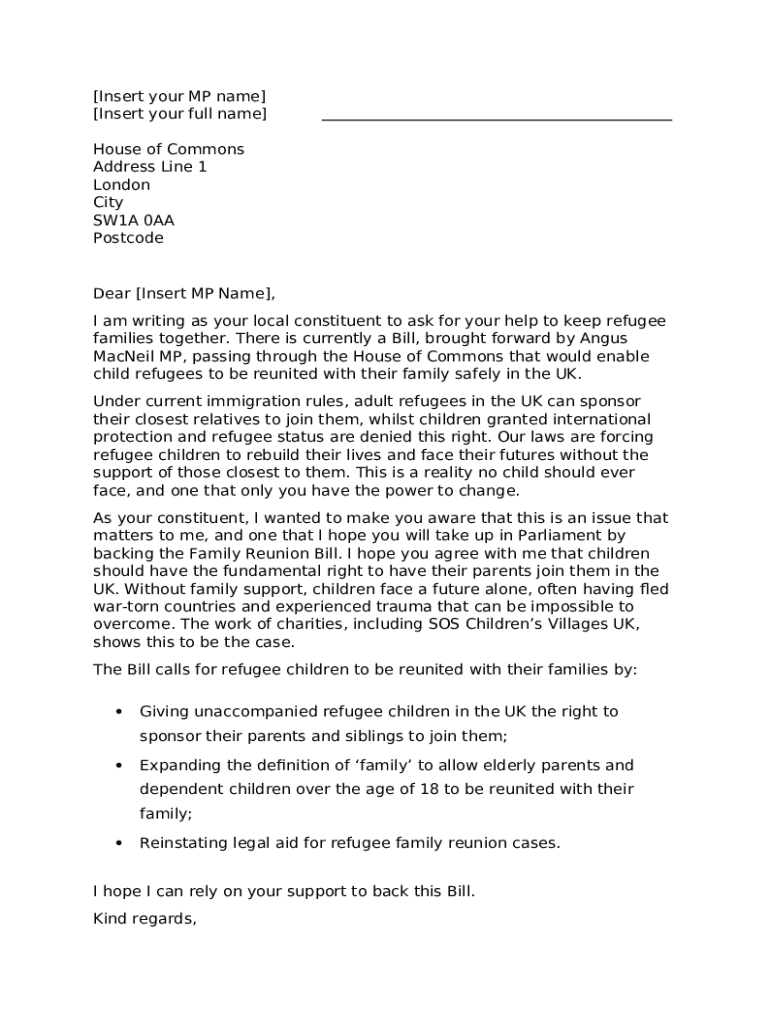 5 Top Tips for writing to your MP Doc Template | pdfFiller