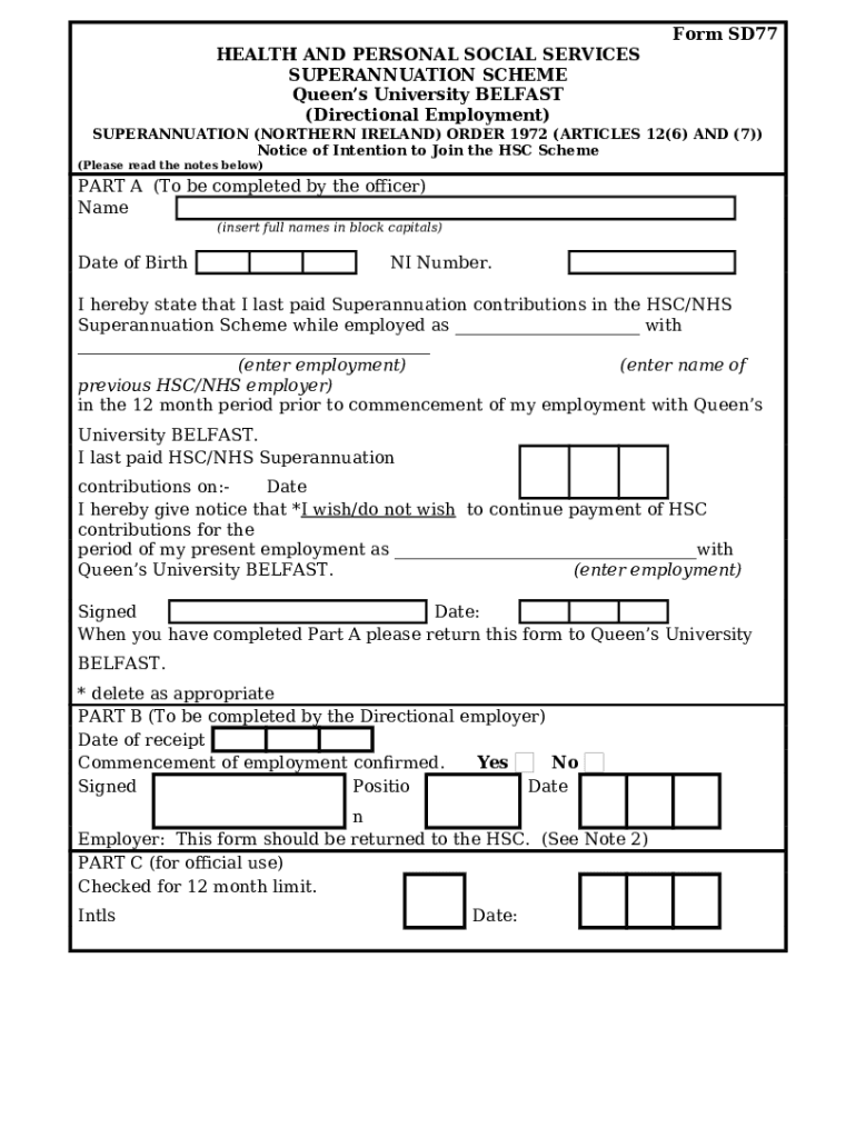 The Health and Personal Social Services (Northern Ireland ... Doc Template | pdfFiller