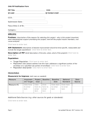 New PIP Notification Doc Template | pdfFiller