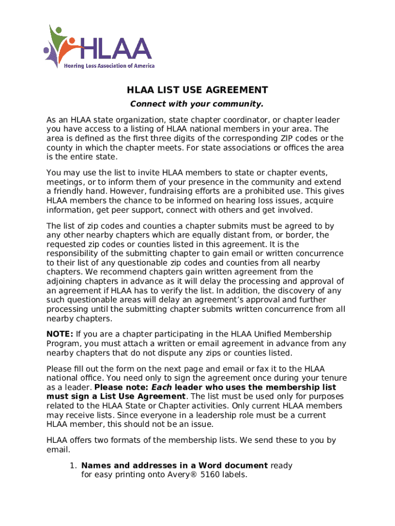 Chapter Leader Resources for HLAA State Organizations ... Doc Template | pdfFiller