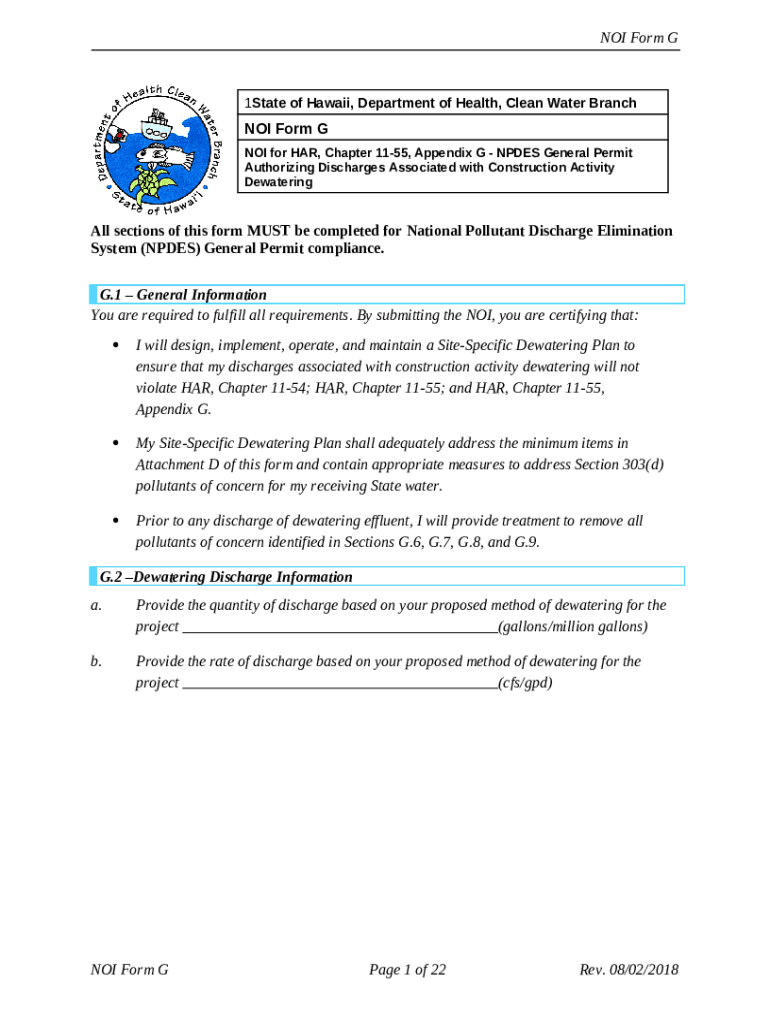 By submitting the NOI, you are certifying that: Doc Template | pdfFiller