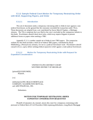 E.3.2 Sample Federal Court Motion for Temporary ... - library nclc Doc ...