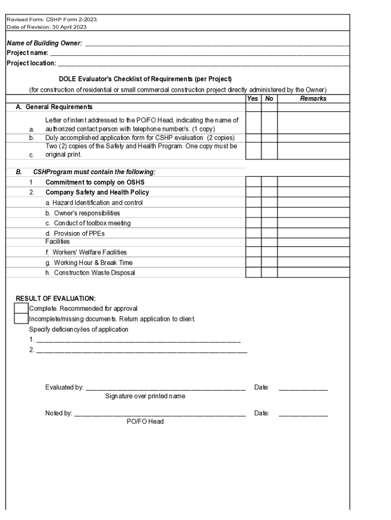 Fillable Online Construction Safety And Health Program - Fill Online ...