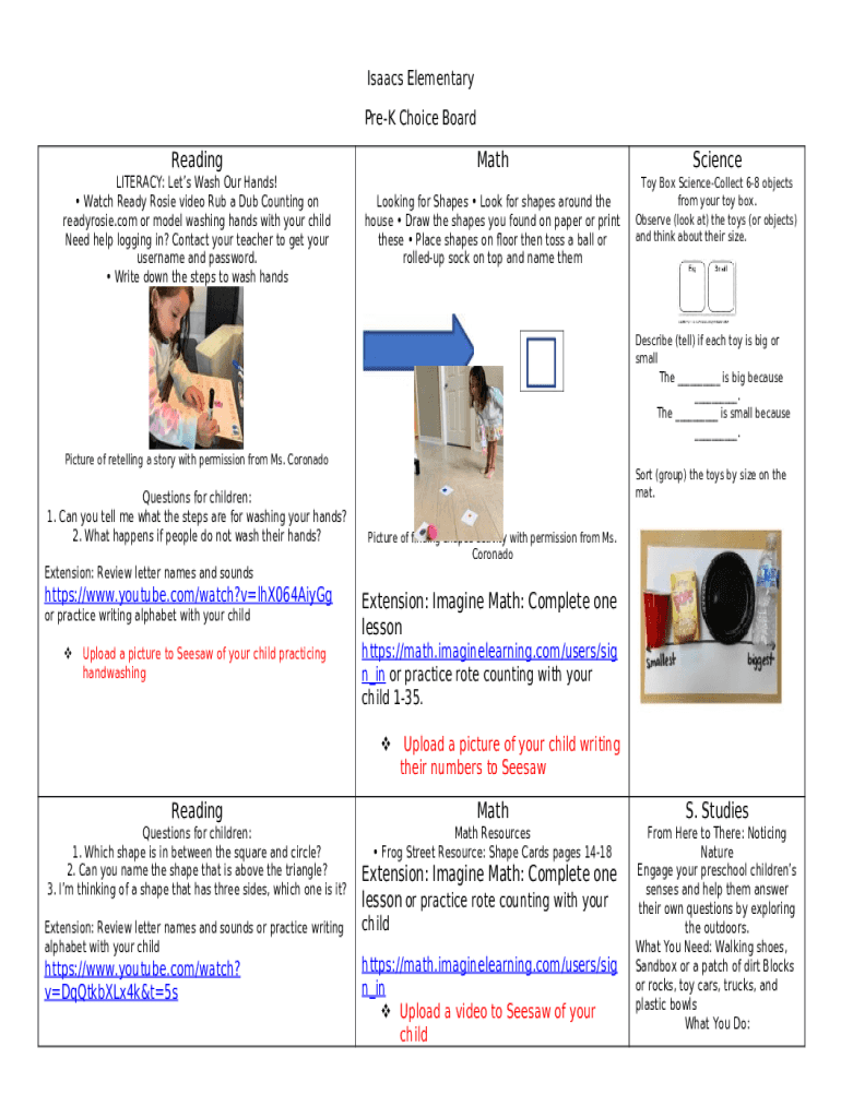 Rub A Dub - Handwashing and Counting Modeled Moment Doc Template ...