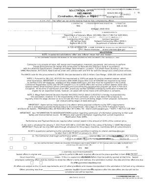 solicitation/contract 91 - VA Vendor Portal Doc Template | pdfFiller