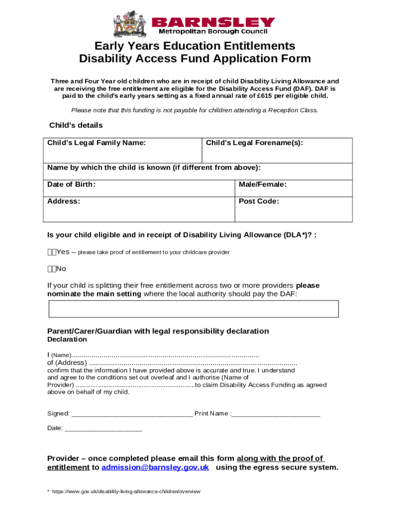 Disability Access FundChildren and Families Doc Template | pdfFiller