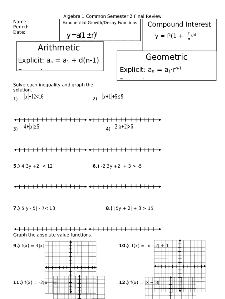 Solve each inequality. Then graph the solution set. 1. a5 Doc Template ...