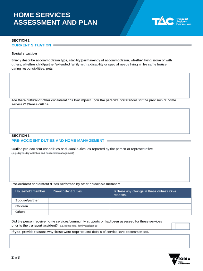 TAC Home Services Assessment and Plan Doc Template | pdfFiller
