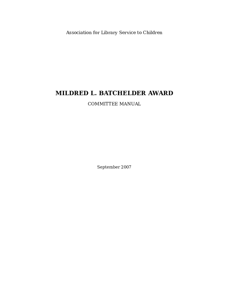 Mildred L. Batchelder Award, Instructional Materials Center Doc ...