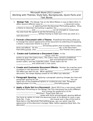 Word 2013 cheat sheet: Ribbon quick reference Doc Template | pdfFiller