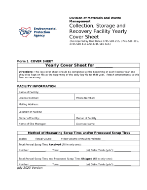 ST Daily Log Cover Sheet - epa ohio Doc Template | pdfFiller