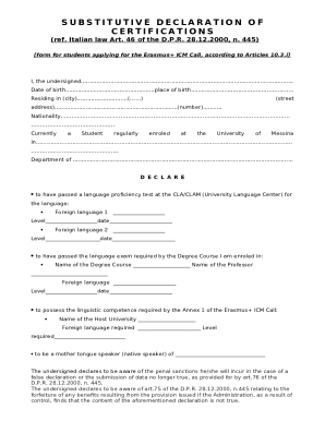 Declaration of Value to validate your degree in Italy Doc Template ...