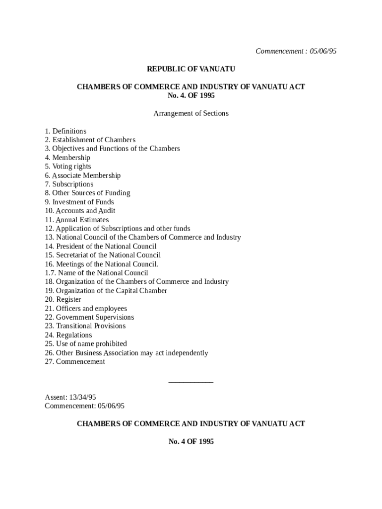 Vanuatu Legislation Indexes Doc Template | pdfFiller